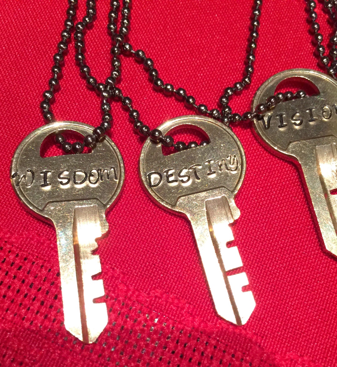 Pay It Forward by Giving a KEY Necklace~ Personalized Hand Stamped Cut ...