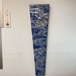 Modern Abstract Narrow Long Thin Unusual Resin Clocks, Modern Wall Art ...