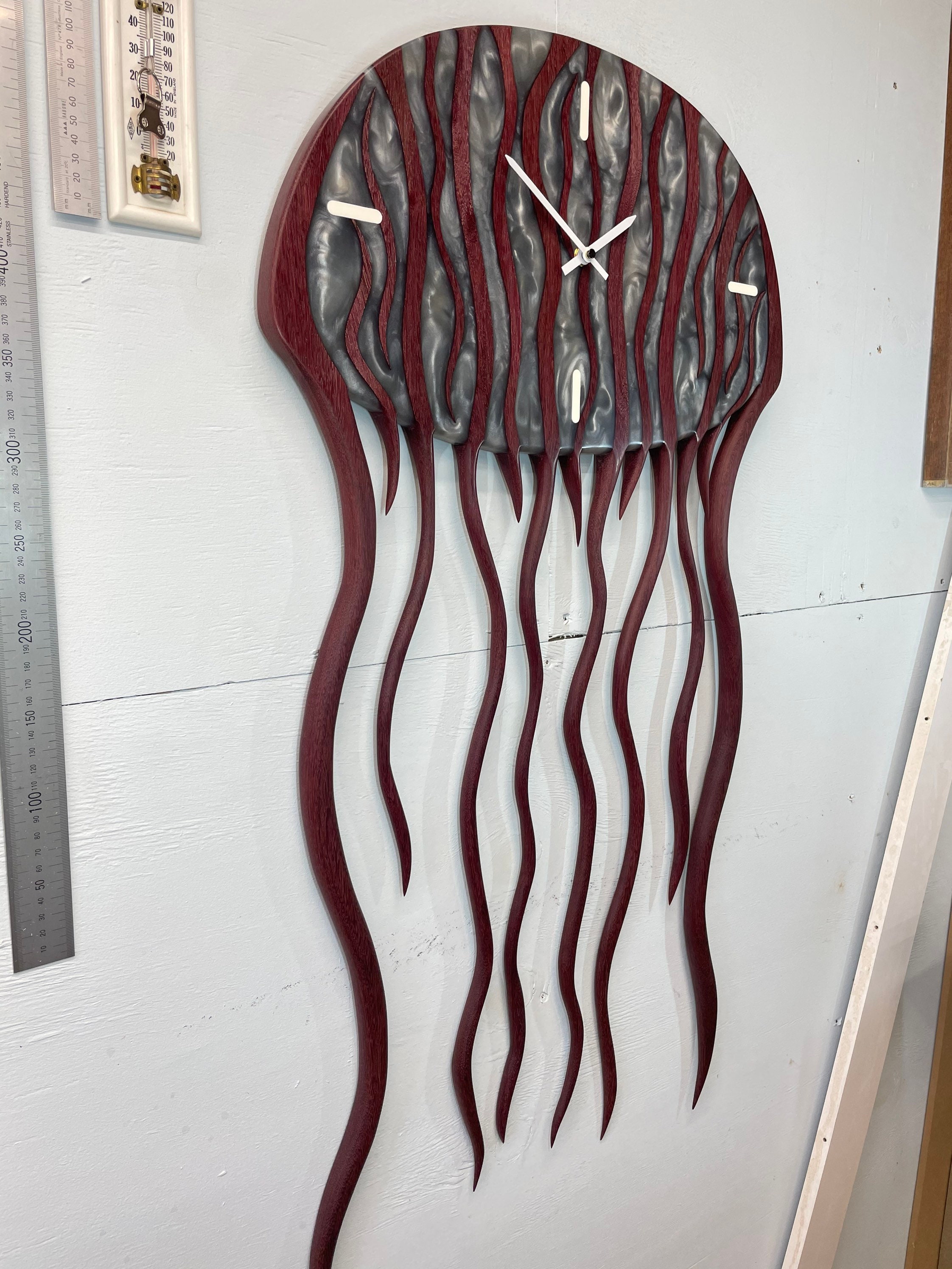 Jellyfish Wall Clock, Modern Wall Clock, Unusual Abstract Wall Clock ...
