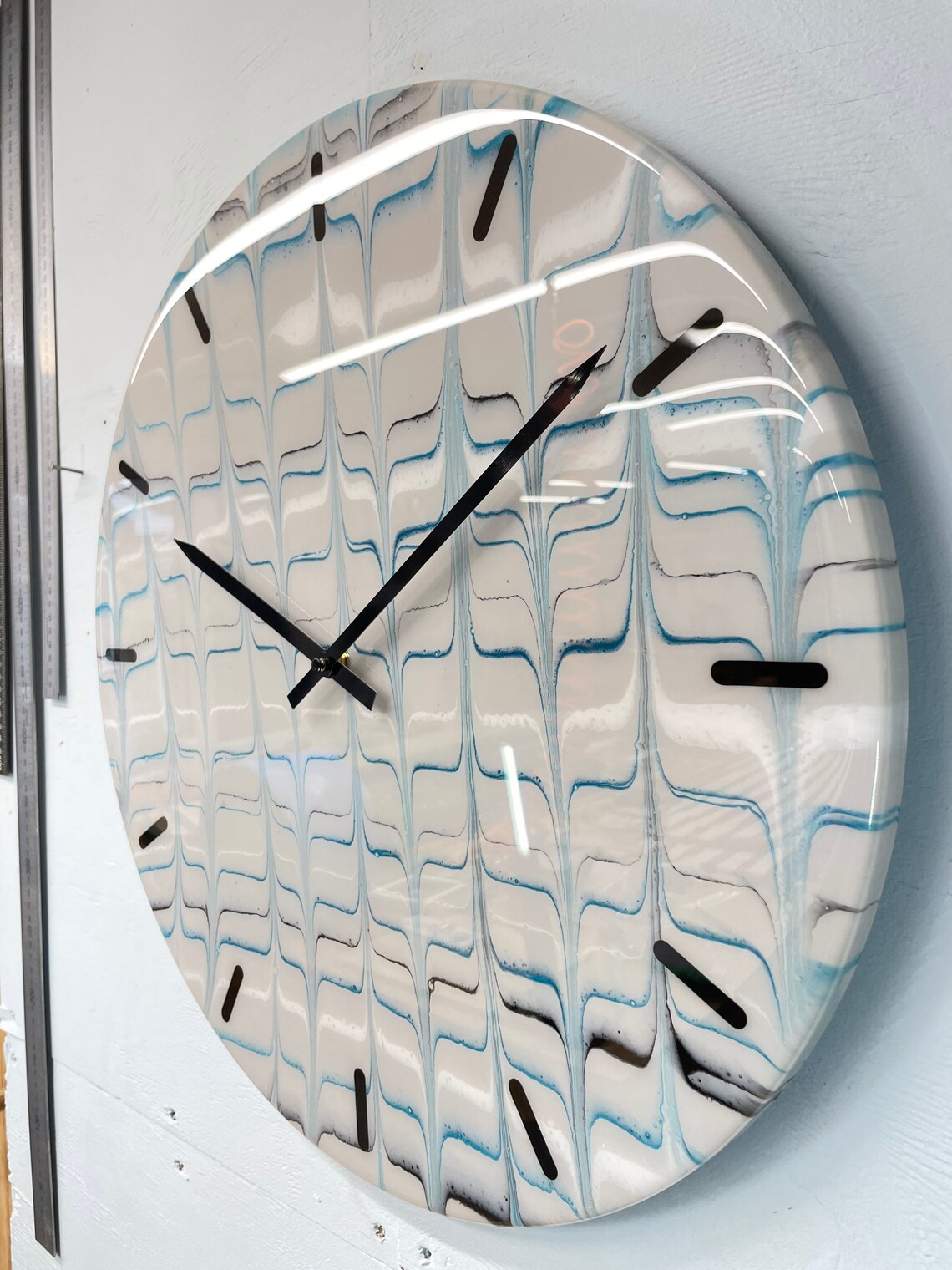 51 cm Large Light Grey Abstract Resin Wall Clock Unusual | Etsy