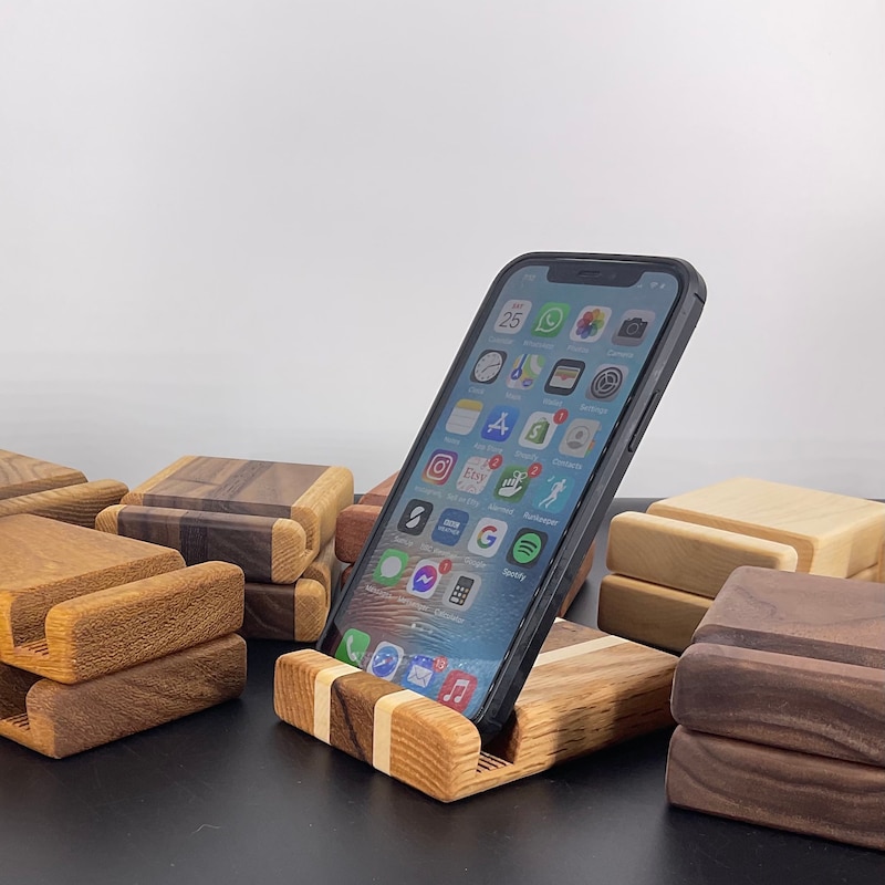Wooden Phone Stand - Etsy