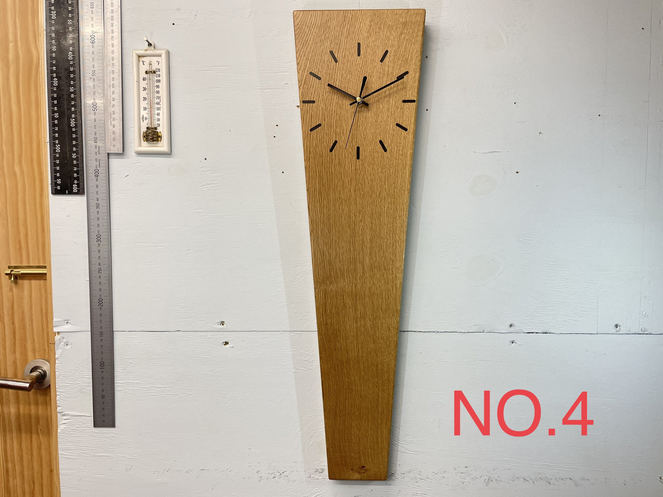 Long Narrow Modern English Oak Wooden Wall Clock Wood Clock | Etsy