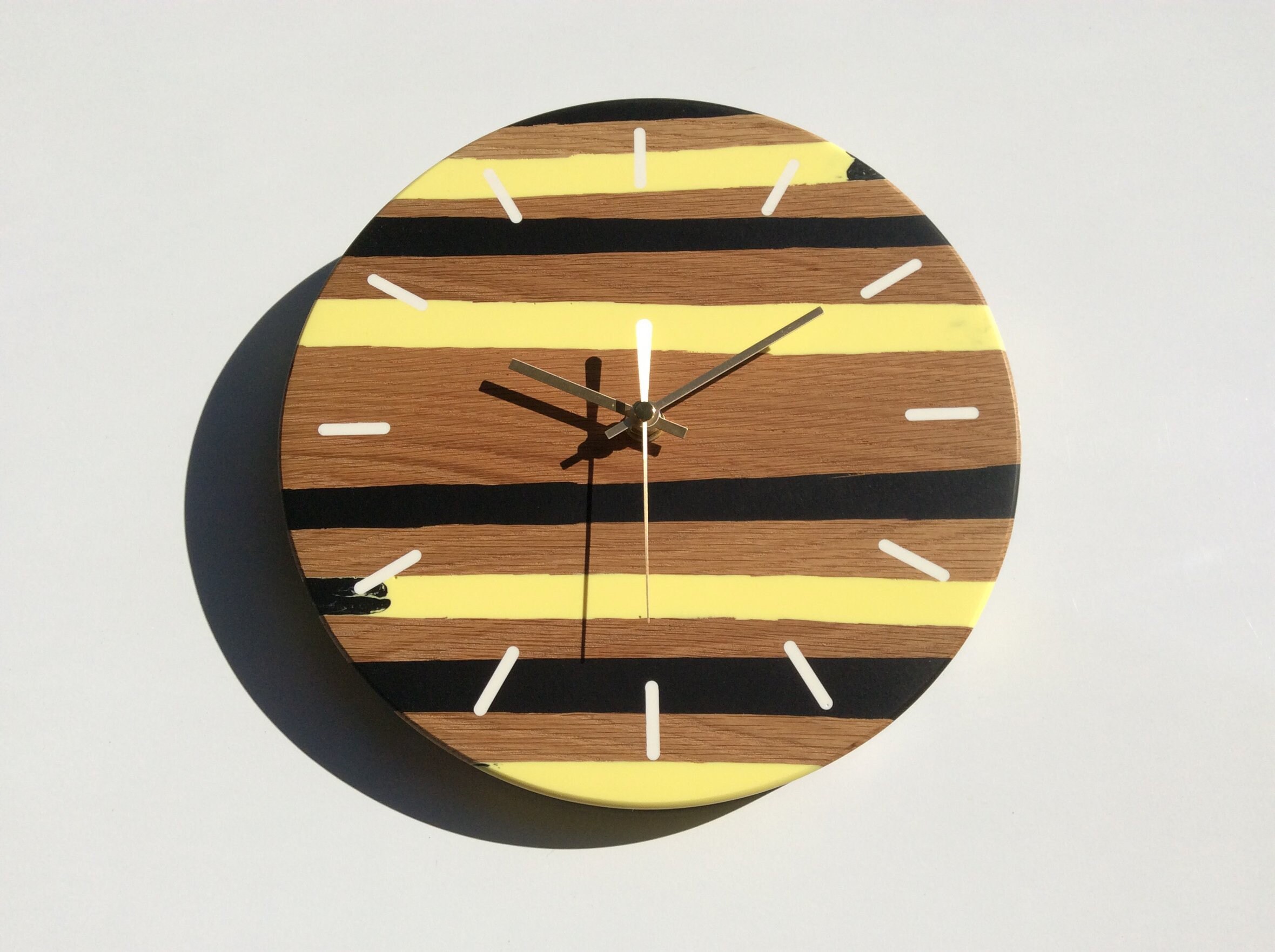 Bee Clock Bumblebee Wall Clock Resin and Oak Wood Wall - Etsy UK