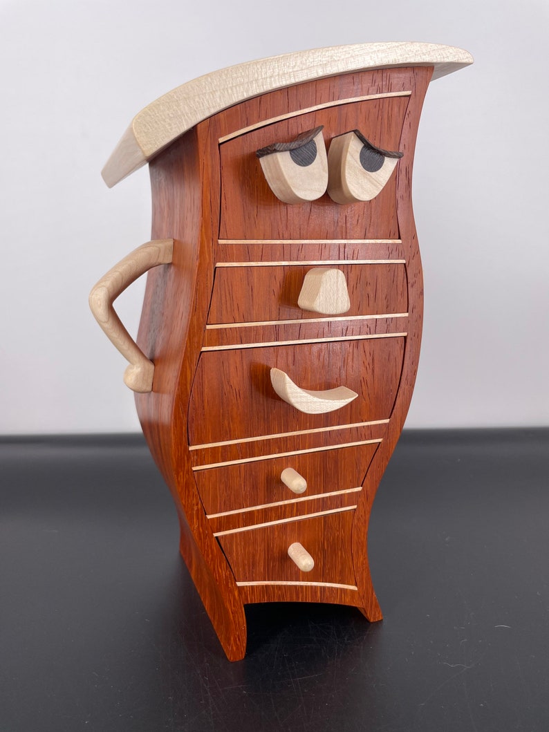 Funky Wooden Jewellery Box With Drawers Unusual Jewellery - Etsy