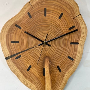 Large Wooden Wall Clock, Farmhouse Style Unusual Rustic Wood Clocks - Etsy