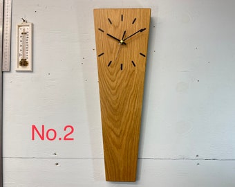 Long Narrow Modern English Oak Wooden Wall Clock Wood Clock | Etsy