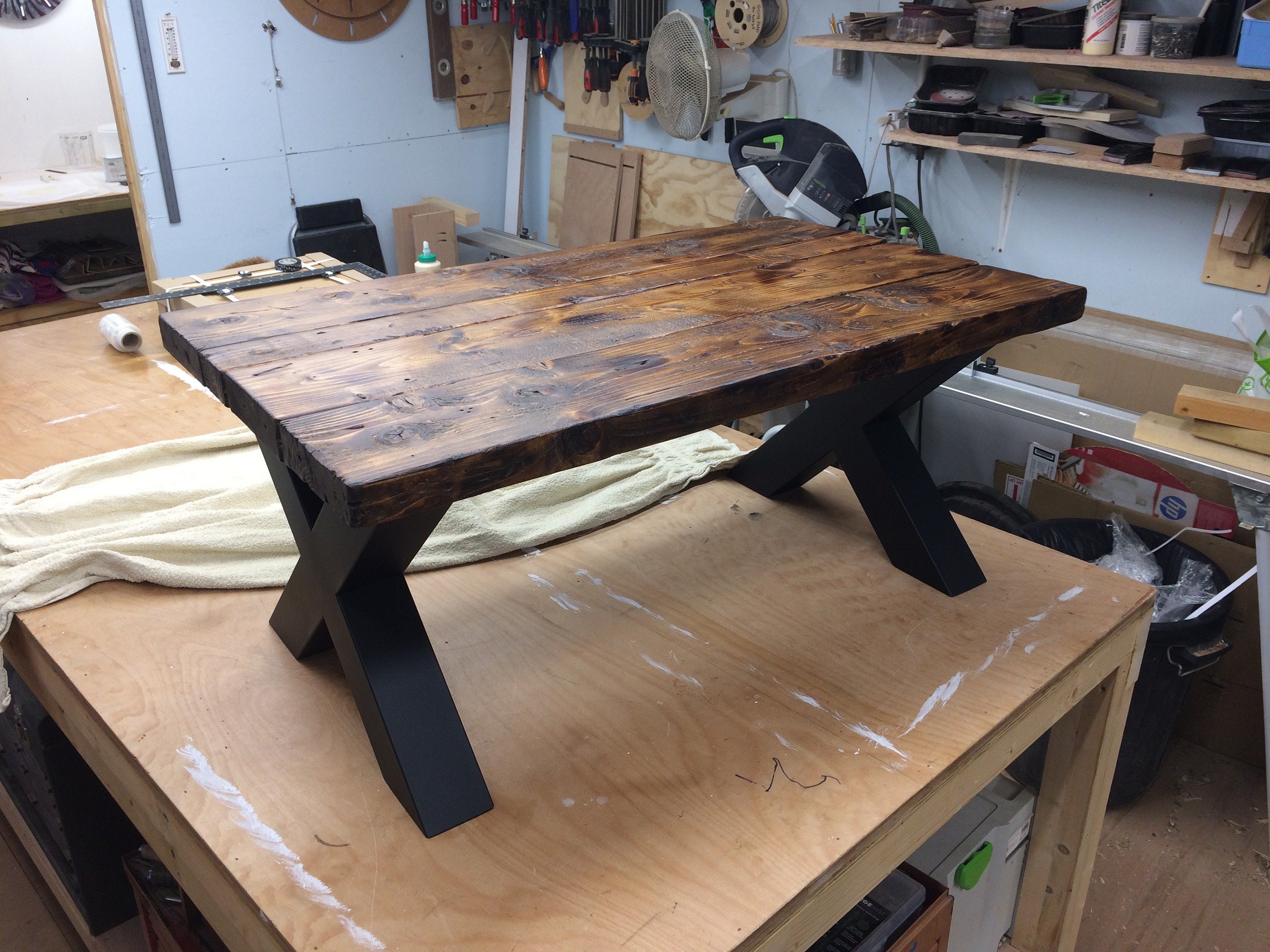 Rustic Industrial Style Coffee Table Farmhouse Coffee Table | Etsy