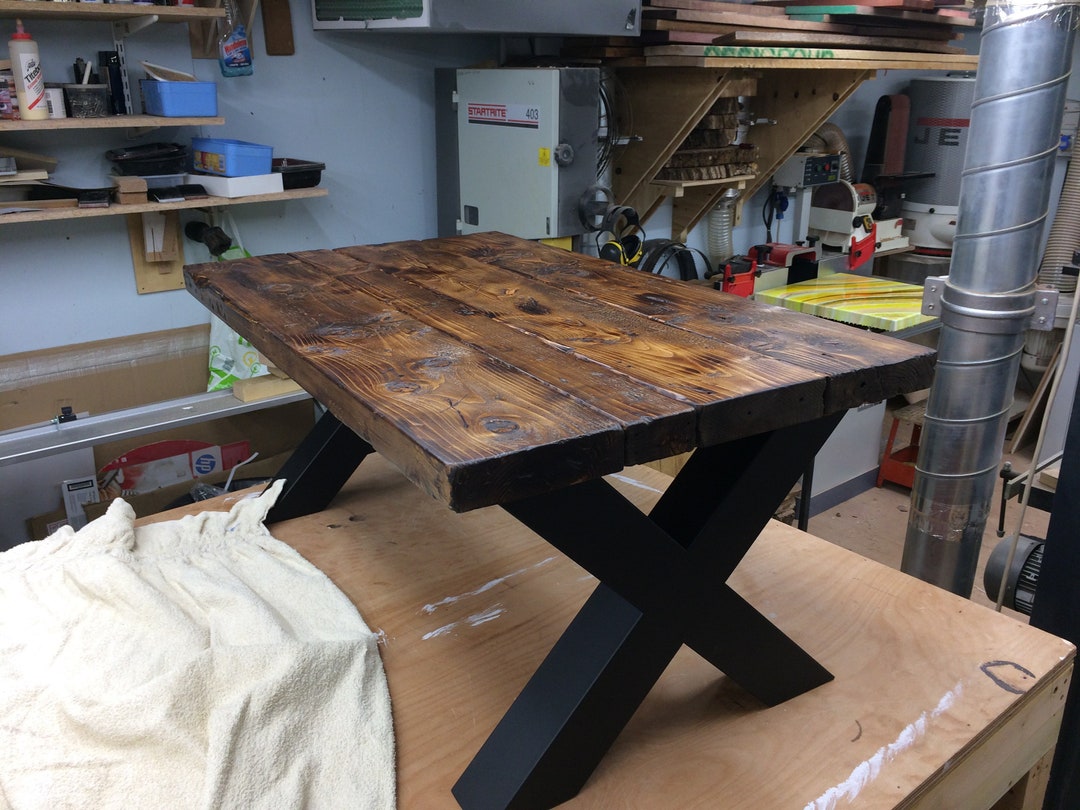 Rustic Industrial Style Coffee Table, Farmhouse Coffee Table, Solid ...