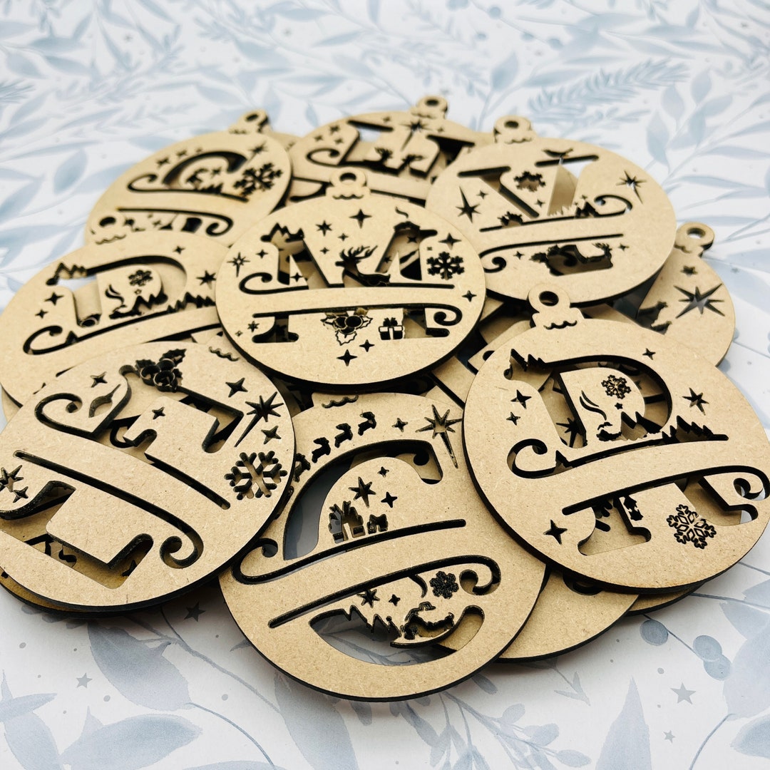 Wooden Bauble Alphabet Letters - Personalise Your Christmas Decorations ...