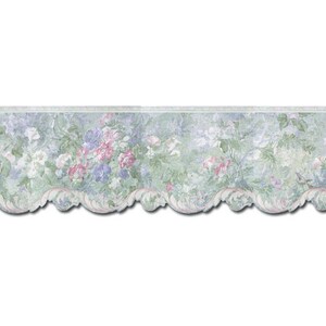 6 1/2 in X 15 Ft Prepasted Wallpaper Borders Floral Wall Paper Border ...