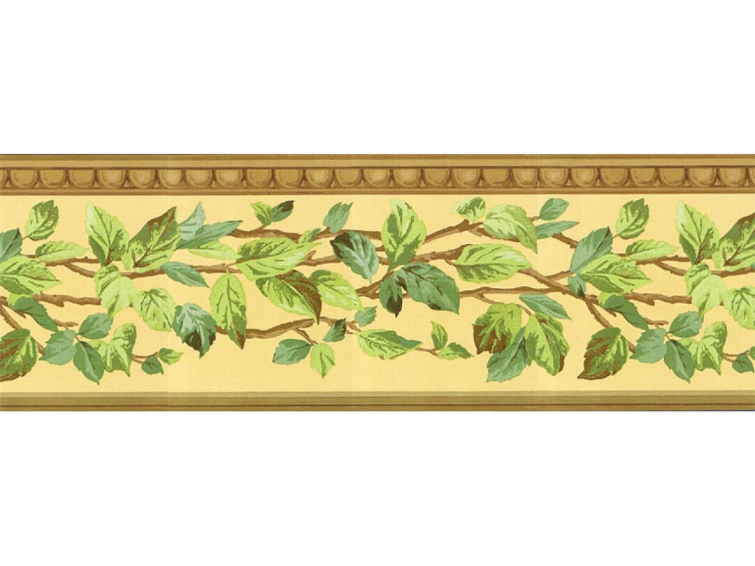 9 in X 15 Ft Prepasted Wallpaper Borders Leafs Wall Paper - Etsy