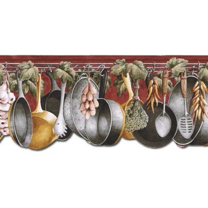 9 1/8 in X 15 Ft Prepasted Wallpaper Borders Kitchen Wall - Etsy