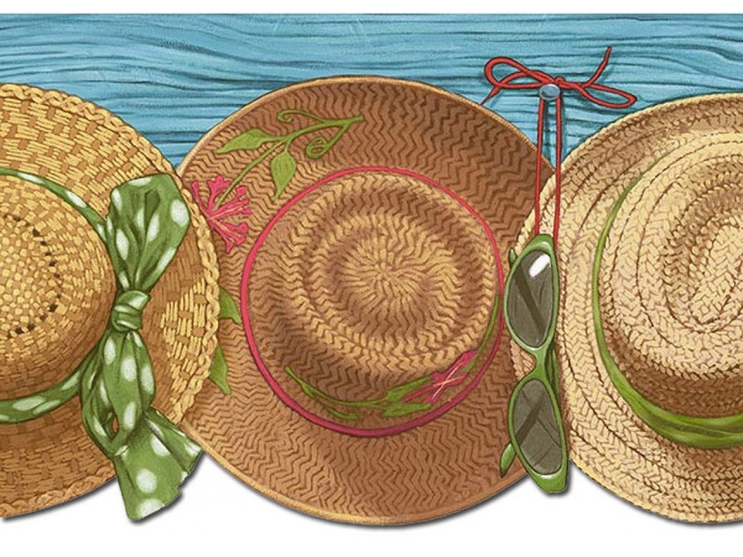 9 in X 15 Ft Prepasted Wallpaper Borders Hats Wall Paper Border ...