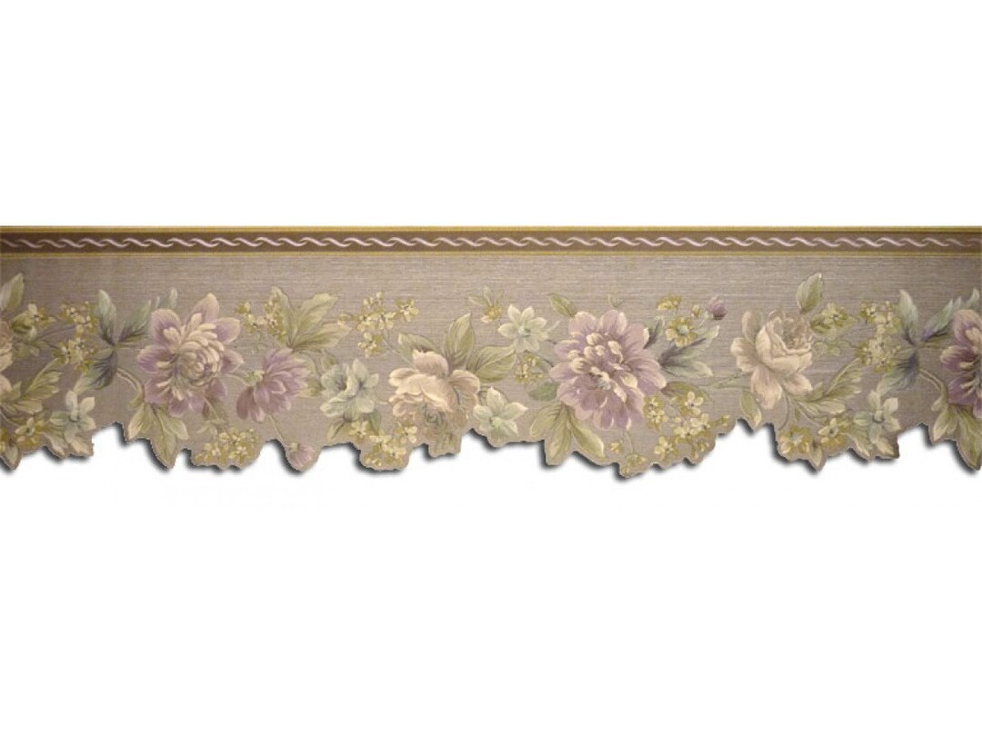 6 3/4 in X 15 Ft Prepasted Wallpaper Borders Floral Wall Paper Border ...