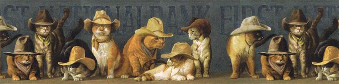 Prepasted Wallpaper Borders Cats Wallpaper Border EL49031B - Etsy