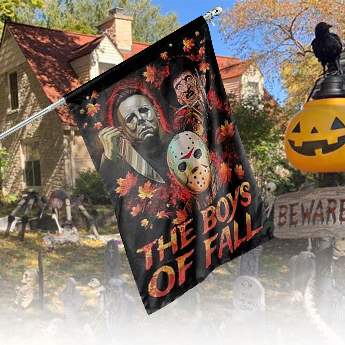 The Boys of Fall Halloween Garden Flag, Horror Movies Characters ...