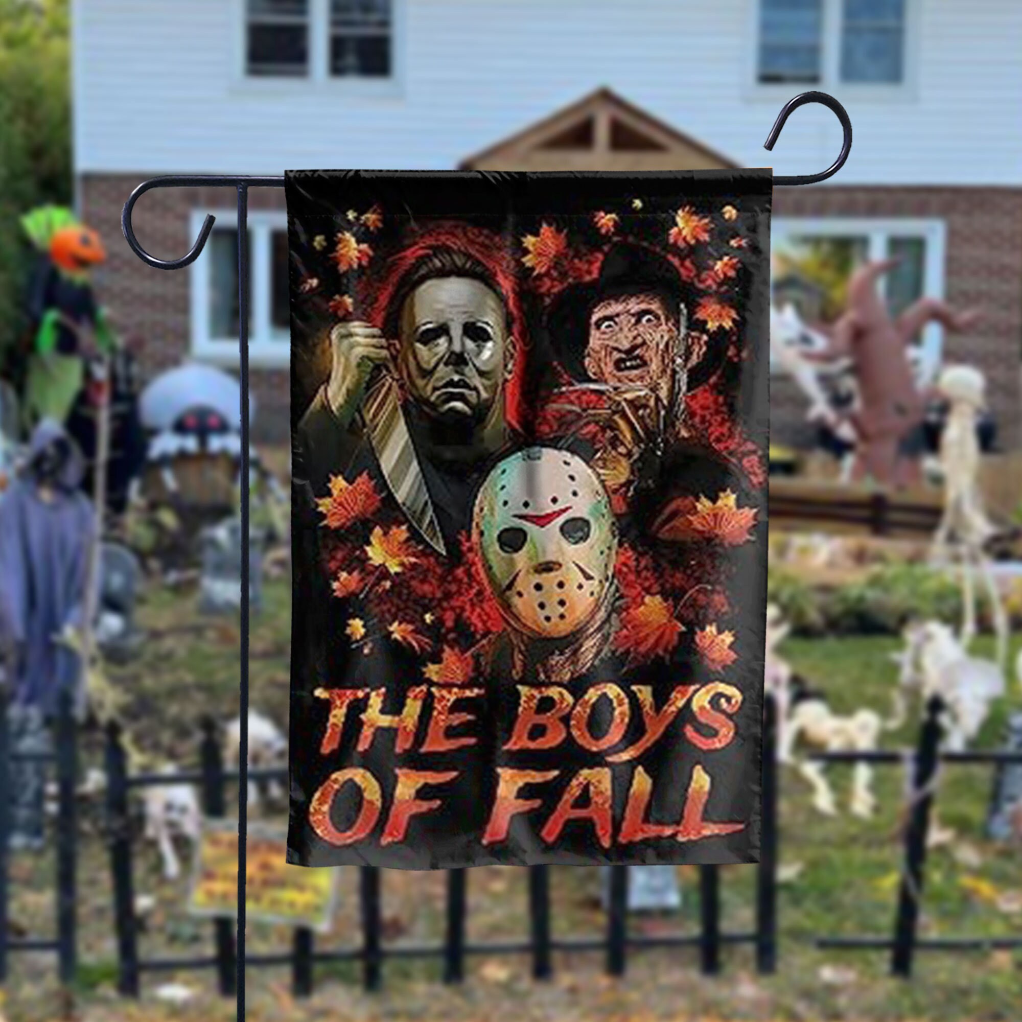 The Boys of Fall Halloween Garden Flag, Horror Movies Characters ...