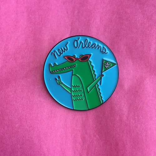 NOLA Circle Enamel Pin New Orleans - Etsy