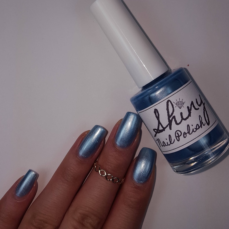 Pearl Blue Nail Polish 5-free Indie Nail Polish Animal | Etsy