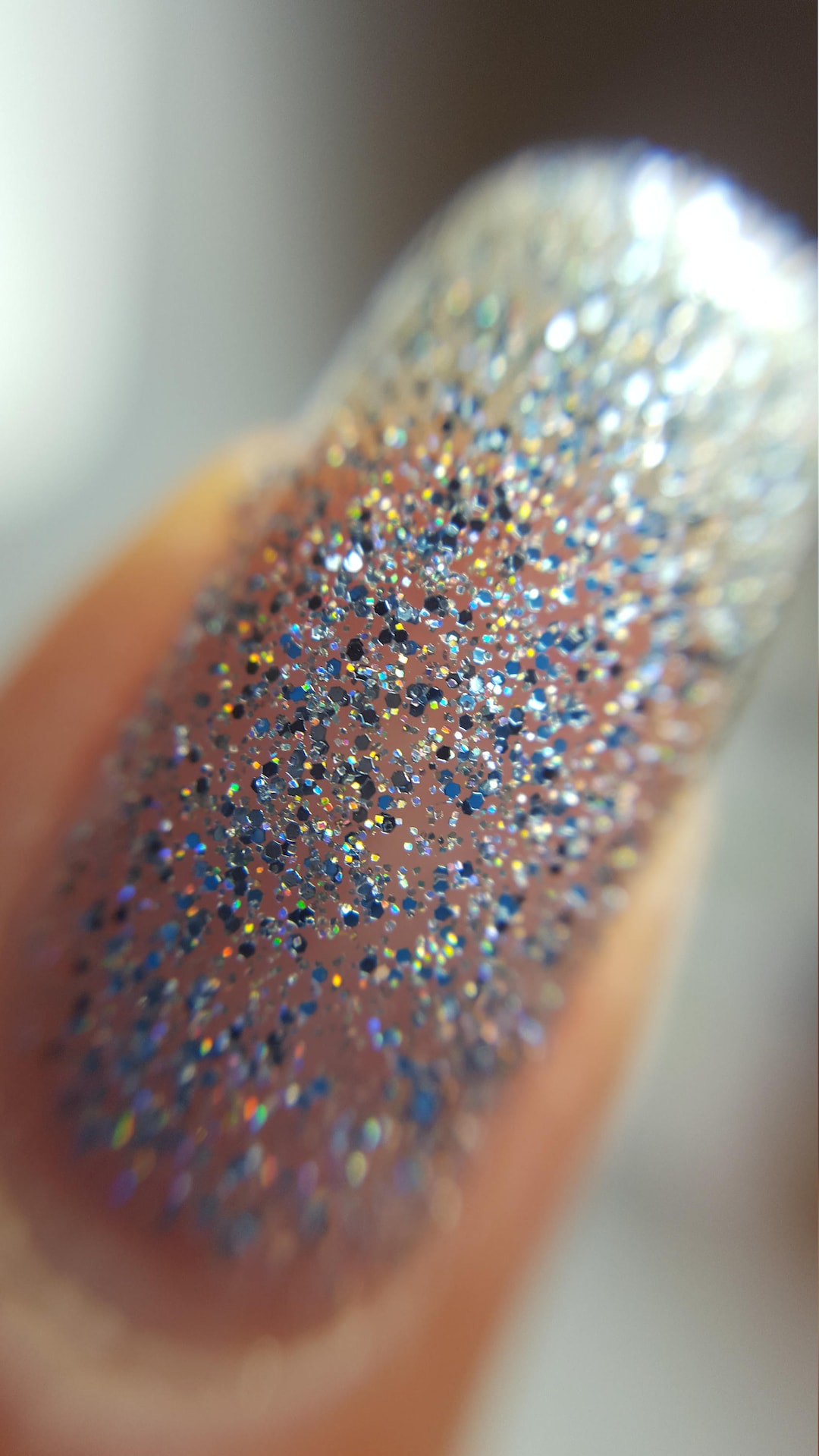 Blue Silver Holographic Glitter Nail Polish 5-free Handmade Indie Nail ...