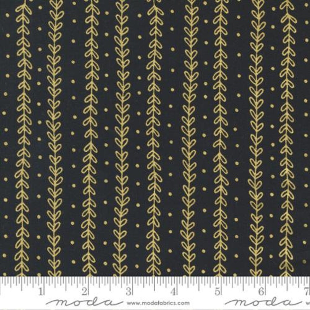 Meadowmere Stripes Metallic Night by Gingiber of Dreamy Quilts for Moda ...