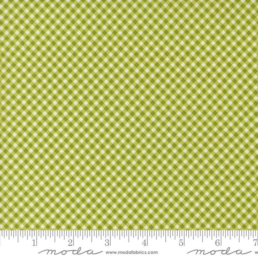 Raspberry Summer Gingham Lime by Sherri and Chelsi for Moda Fabrics ...