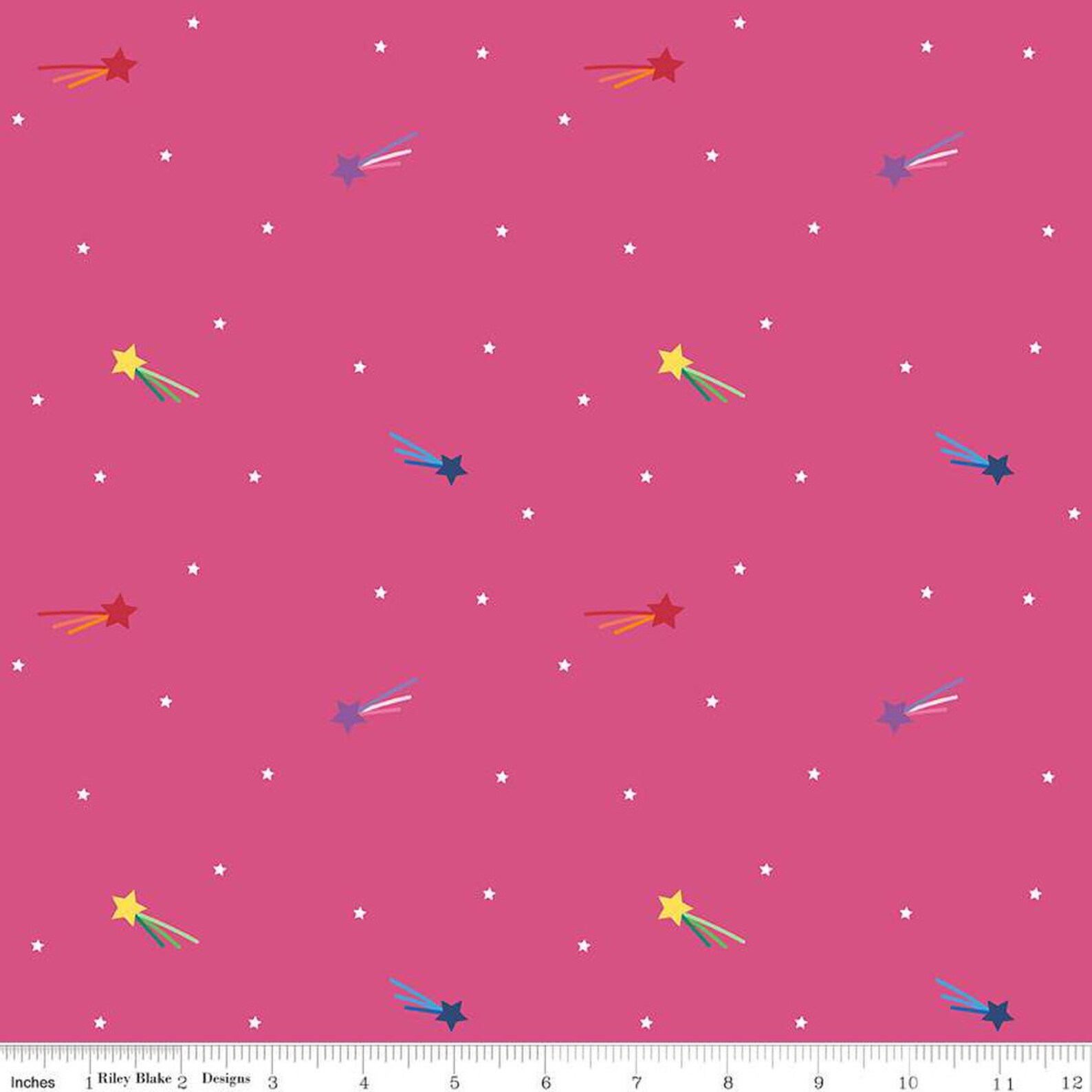 Imagine Shooting Stars Hot Pink by Kristy Lea of Quiet Play for Riley ...