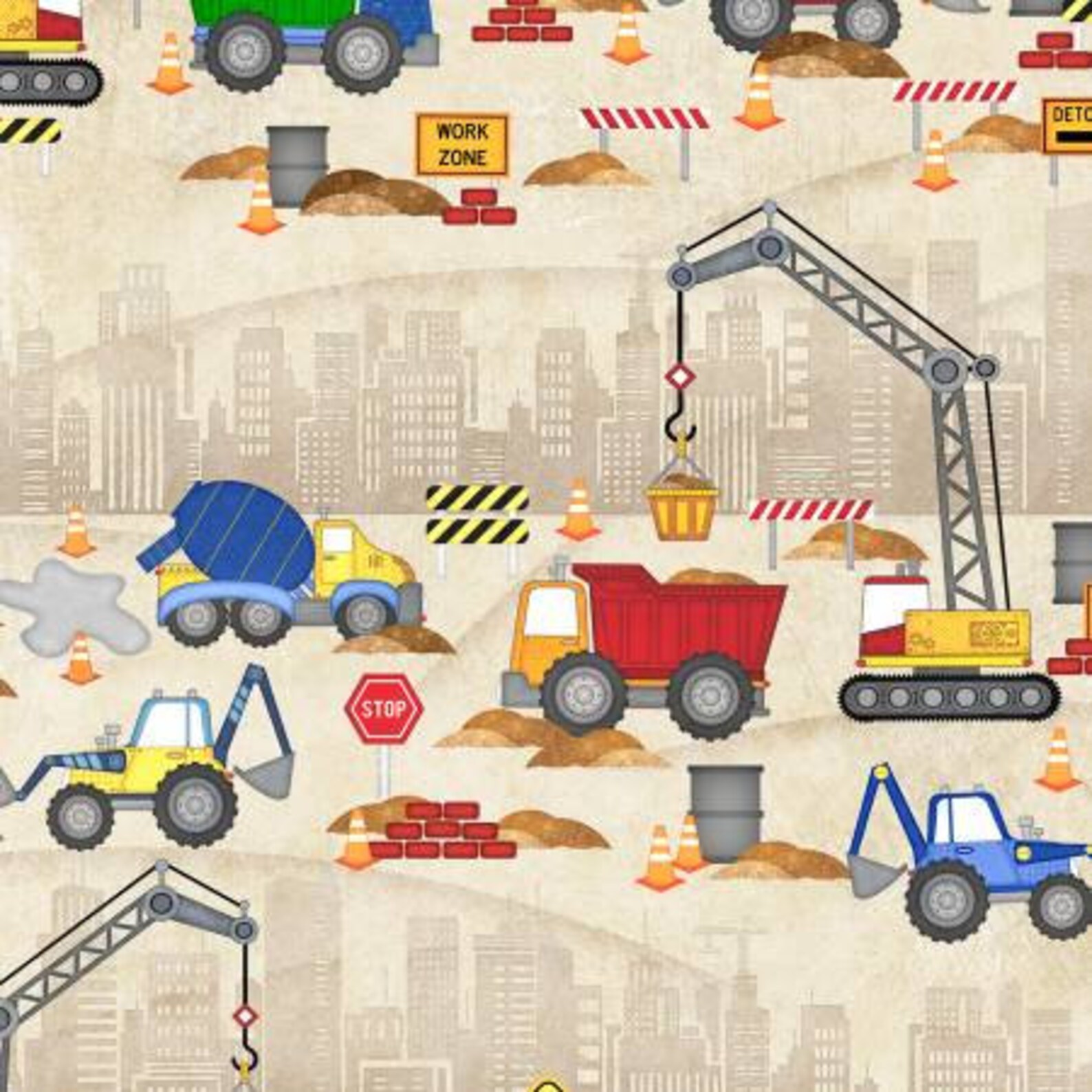 Building Dreams Tan Construction Site by Jennifer Pugh for - Etsy