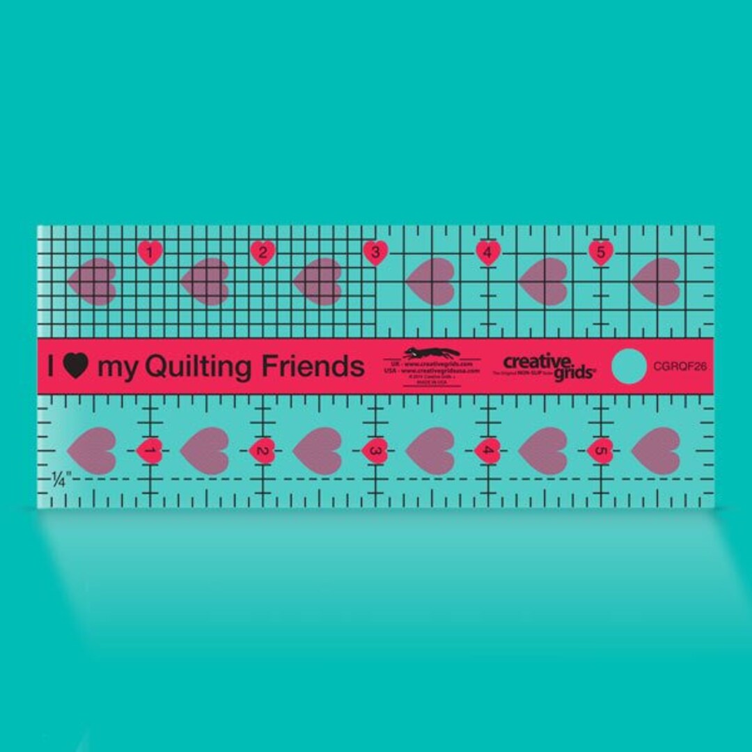 Creative Grids I Love My Quilt Friends Mini Quilt Ruler 2-1/2in X 6in ...