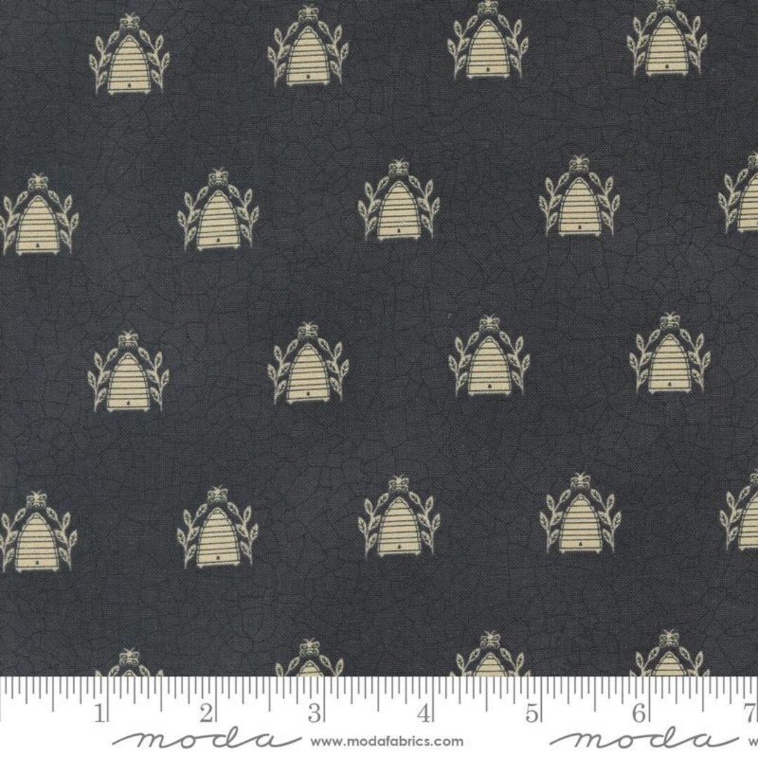Bloom and Grow Bee Hives Black by Kathy Schmitz for Moda Fabrics 7053 ...