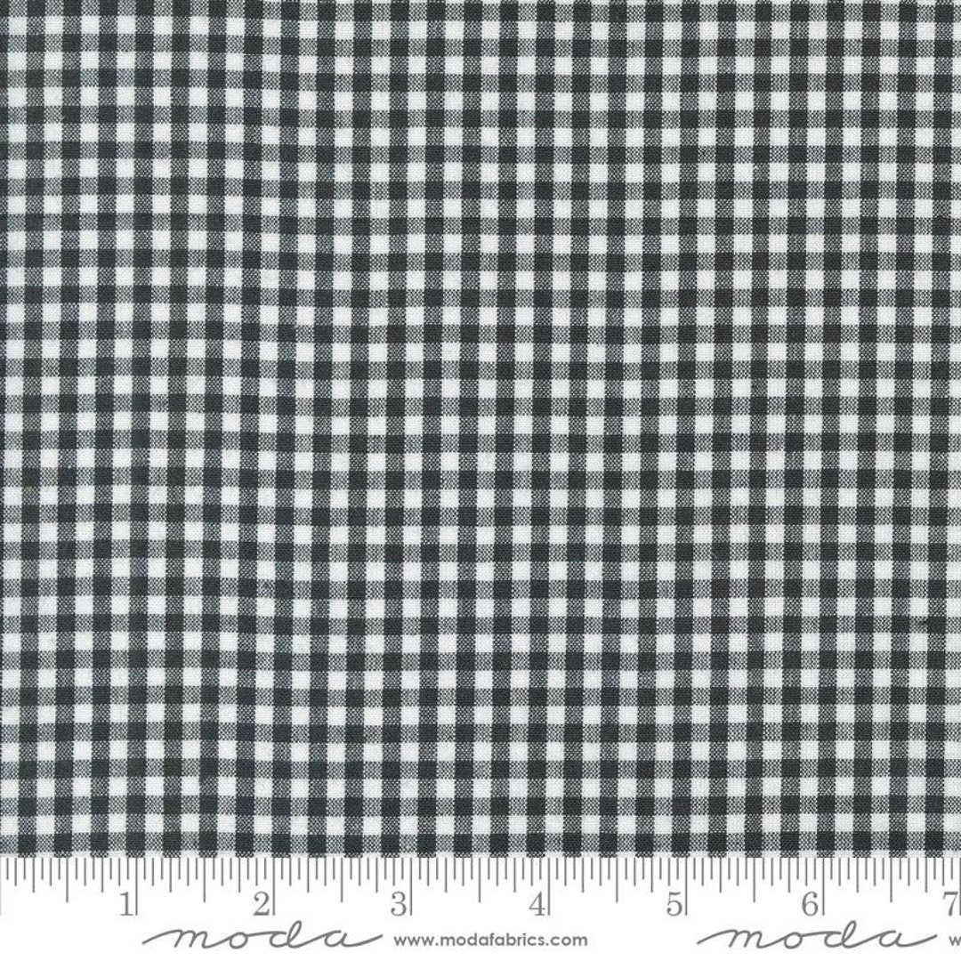 Panache Wovens Gingham White Black by Pieces to Treasure for Moda ...
