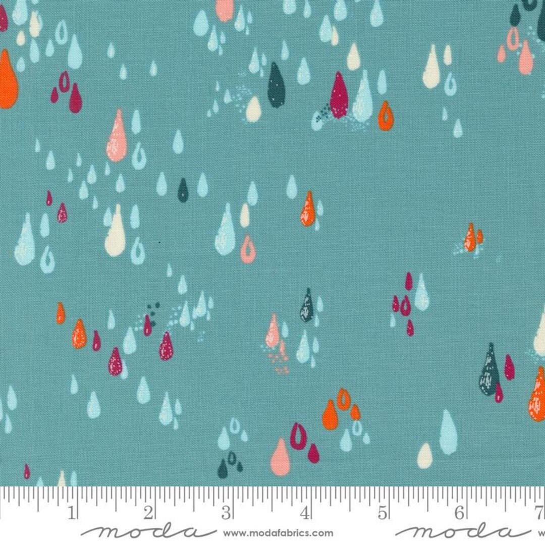 Things Above Drops Teal by Fancy That Design House for Moda Fabrics ...