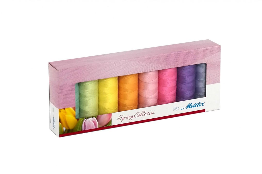 Mettler Spring Color Set Silk Finish Cotton Thread Set 8 Spools ...