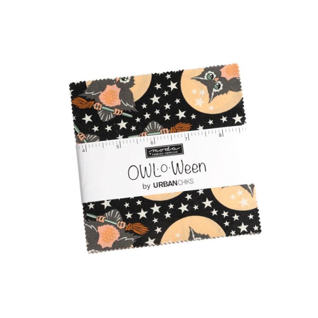 Owl O Ween Charm Pack 42 Pieces by Urban Chiks for Moda Fabrics 31190PP ...