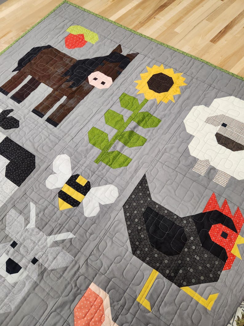 Fab Farm Quilt Kit Feat. Assorted Fabrics From Moda, Robert Kaufman ...