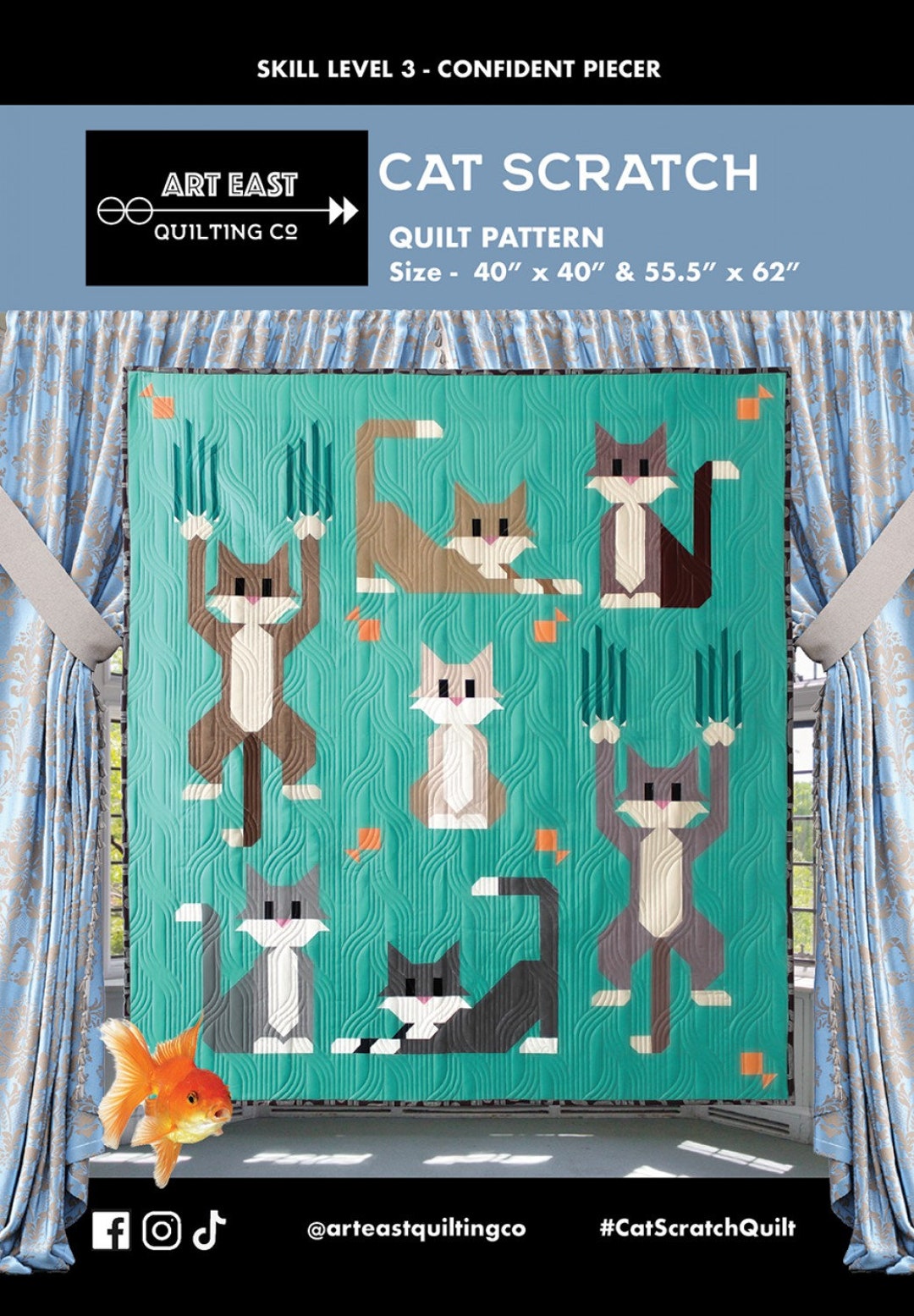 Cat Scratch Quilt Pattern by Art East Quilting Co. Small and Large ...