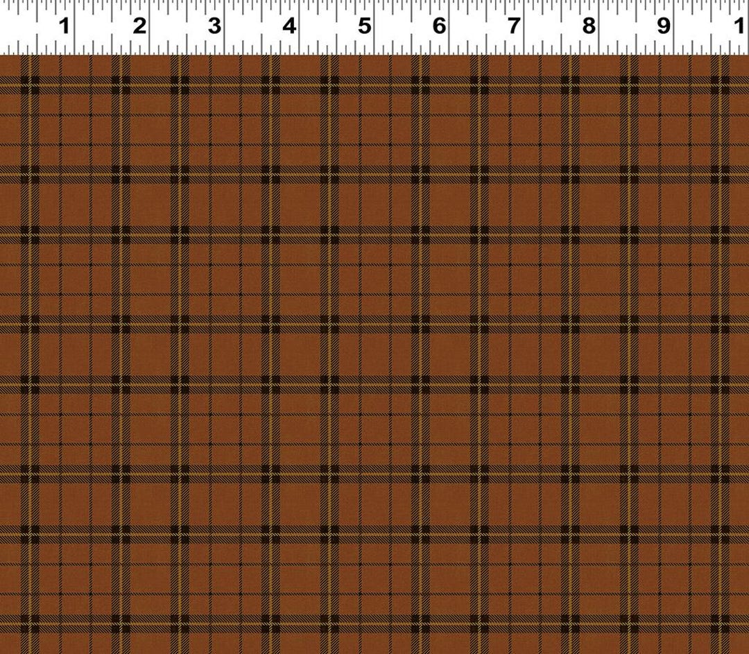 Lake & Lodge Digital Plaid Dark Rust by James Wiens for Clothworks ...