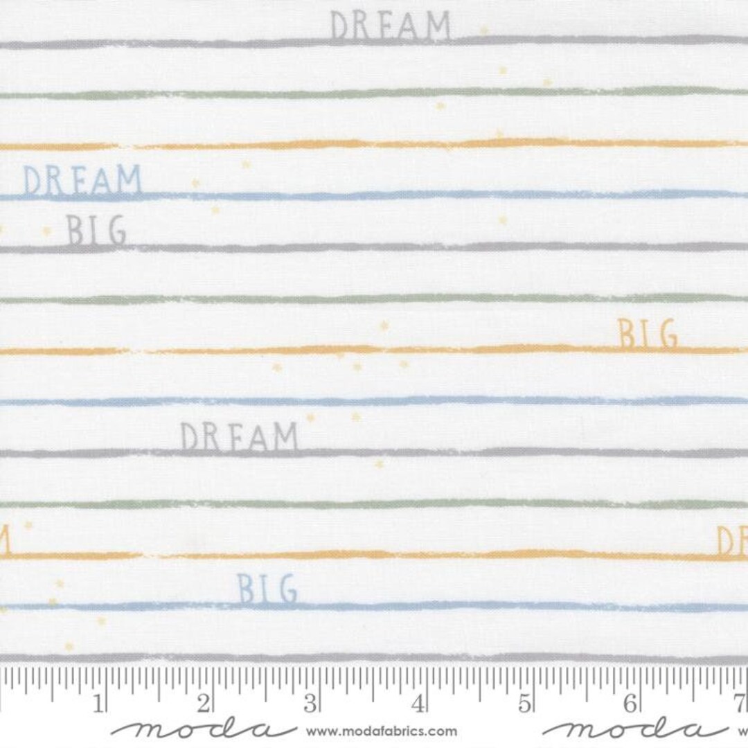 D is for Dream White Multi Stripes by Paper and Cloth for Moda Fabrics ...