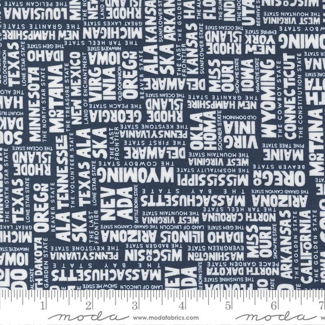 Stateside States Navy by Sweetwater for Moda Fabrics 55610 23 Sold in ...