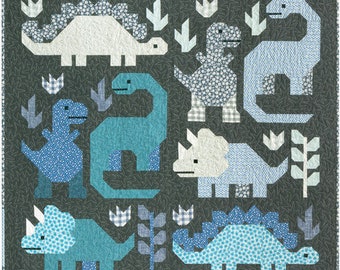 Dinosaurs Quilt Pattern Featuring Paintbox by Elizabeth Hartman for ...