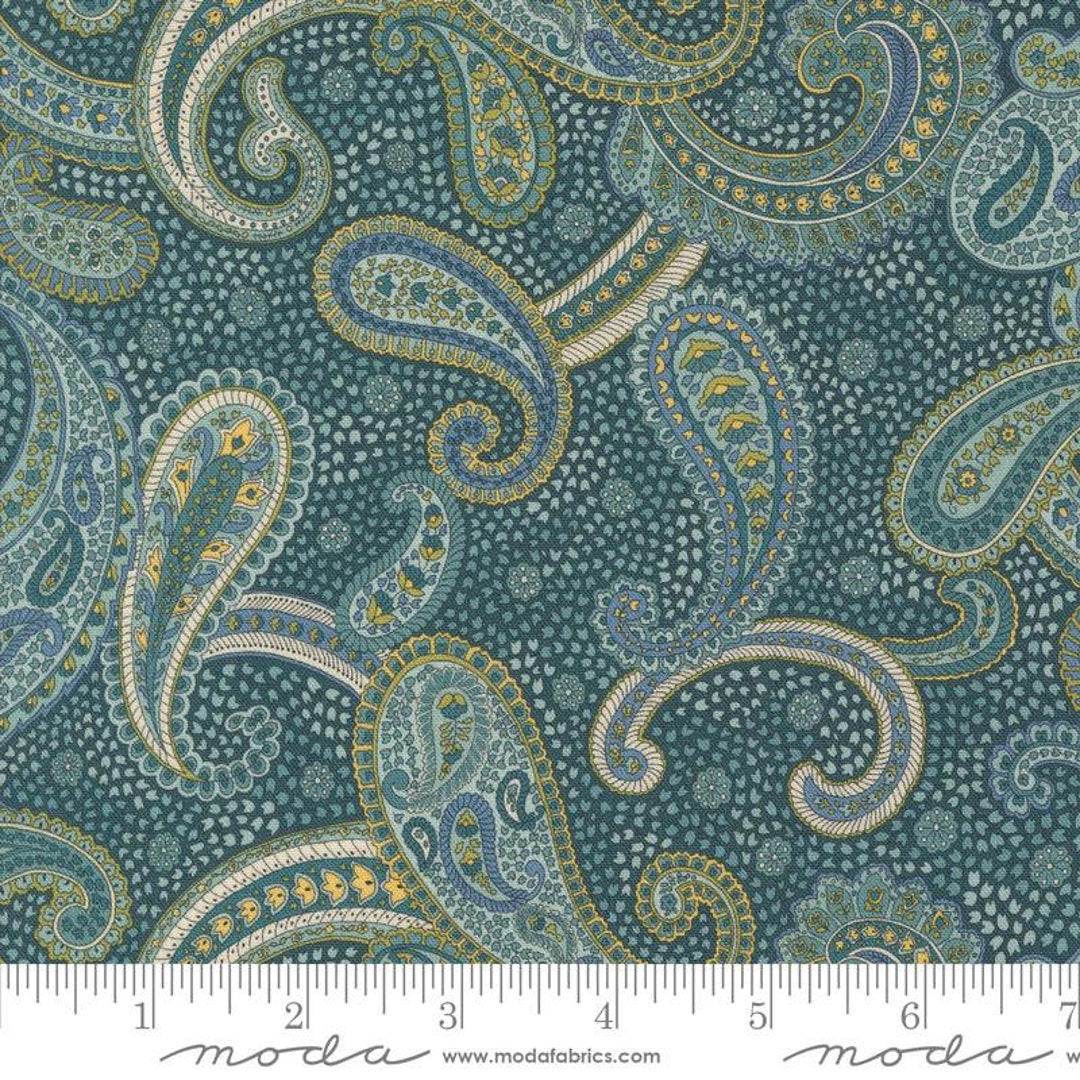 Chelsea Garden Bohemian Flare Peacock by Moda Fabrics 33743 14 Fabric ...