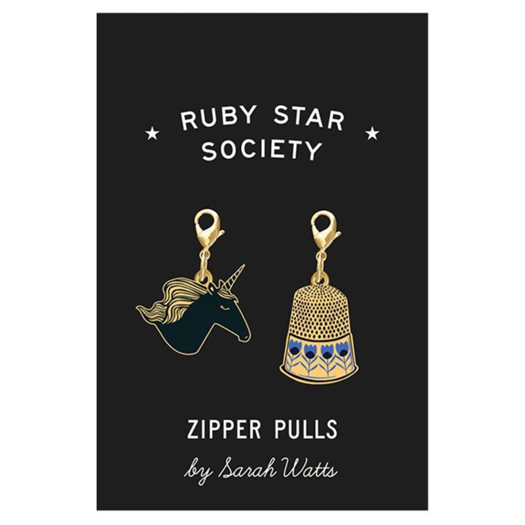 Ruby Star Zipper Pulls by Sarah Watts Unicorn and Thimble RS7040 - Etsy