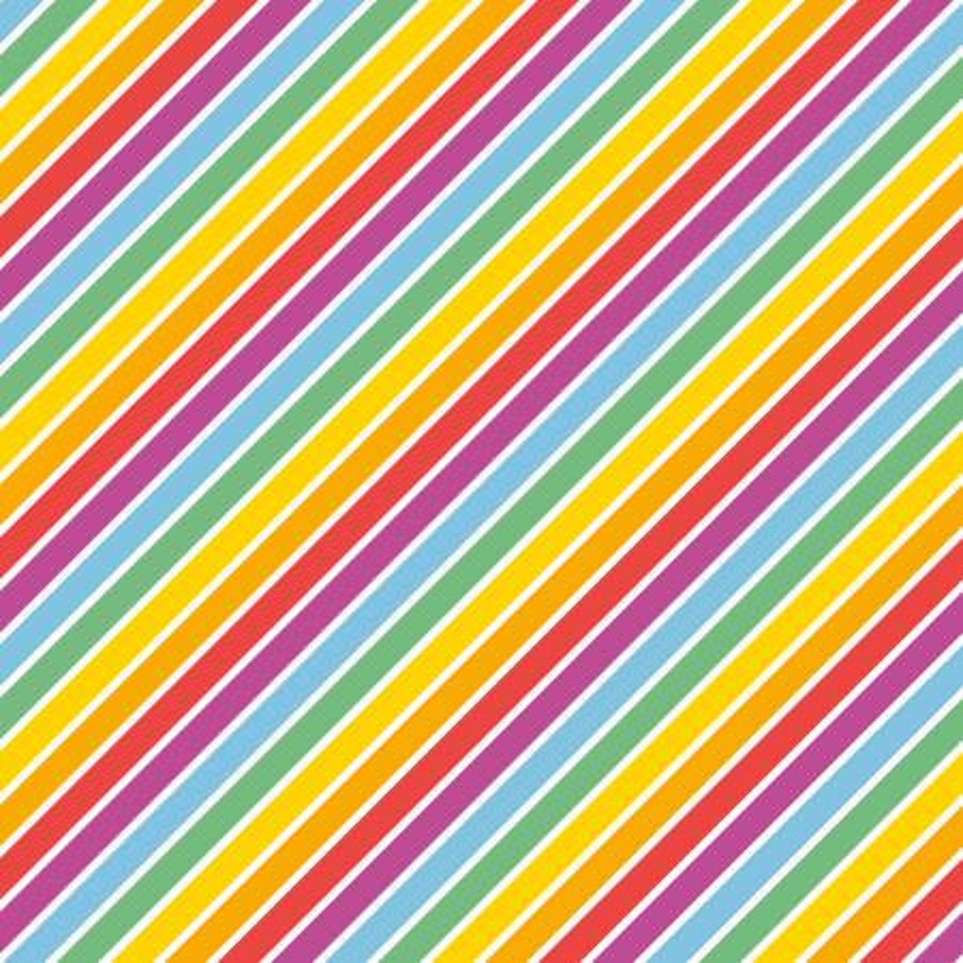 Malibu Barbie Stripes Rainbow by Mattel for Riley Blake Design C11722 ...