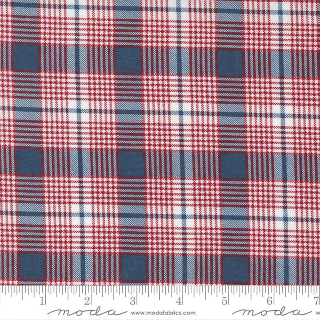 Stateside Plaid Navy par Sweetwater pour Moda Fabrics 55614 13 Vendu ...