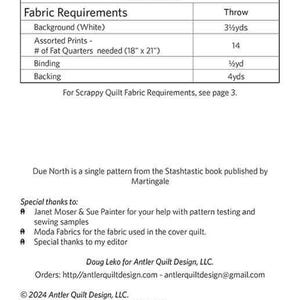 Due North Quilt Pattern by Doug Leko for Antler Quilt Design 60in X ...