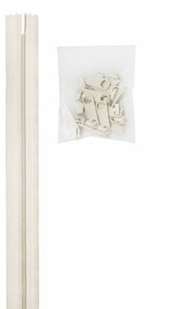 4 Yard White Zipper With 16 Pulls by Byannie ZIPYD-100-WHITE - Etsy