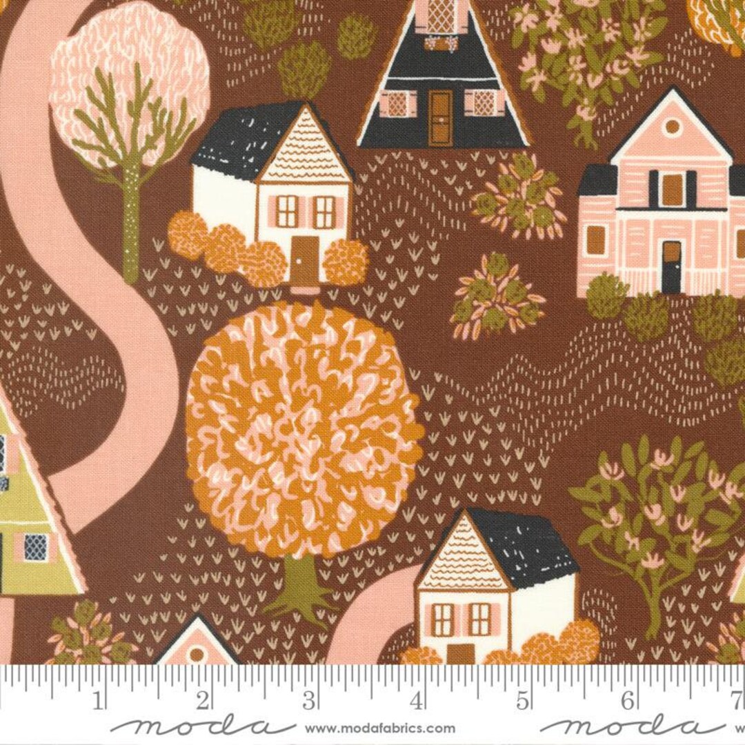 Quaint Cottage Street View Mud by Gingiber of Dreamy Quilts for Moda ...