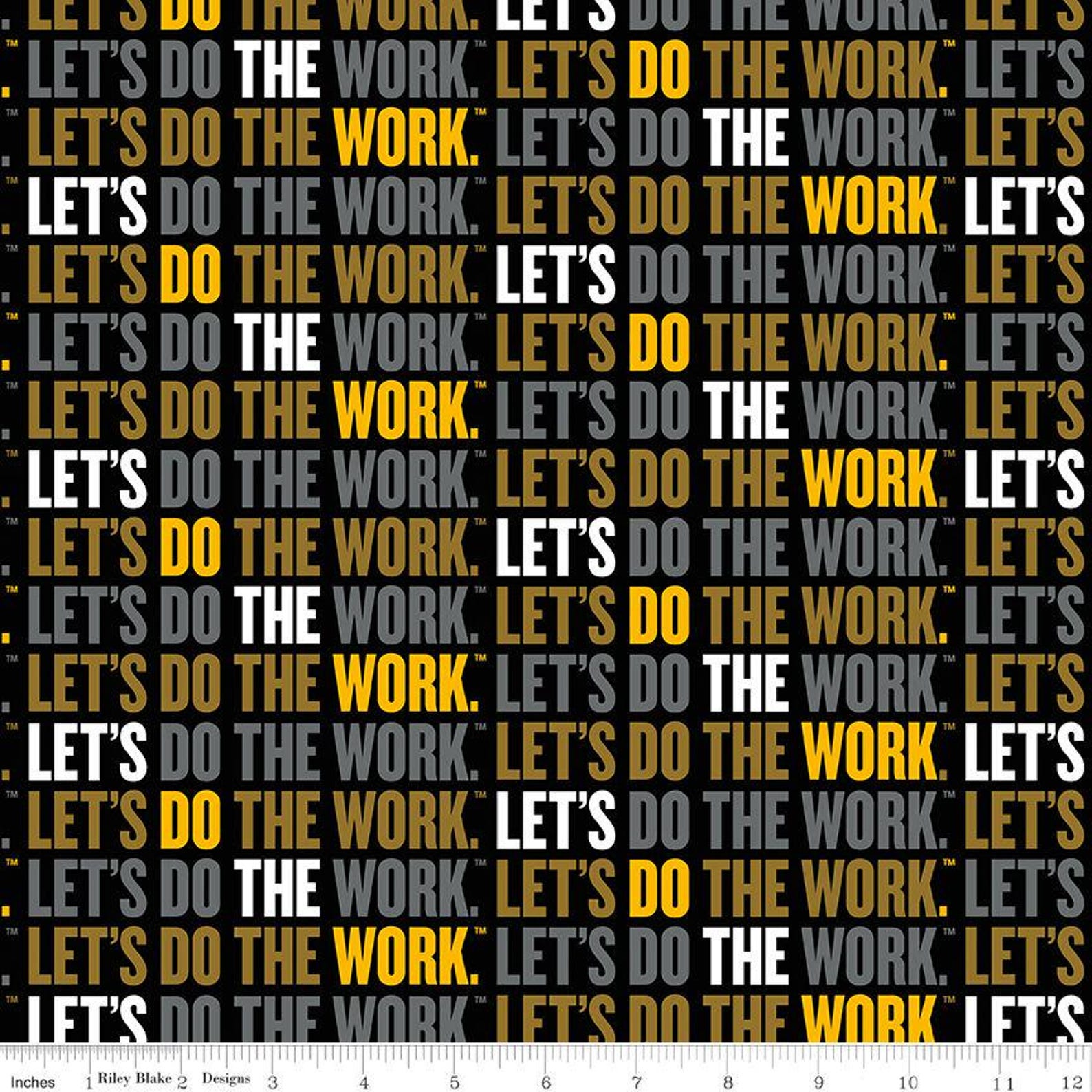 Caterpillar 100 Years Slogan Black for Riley Blake Designs CD16722 ...