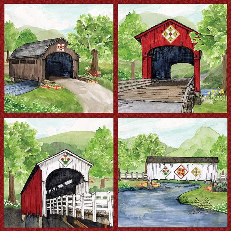 Red Covered Bridge - Etsy