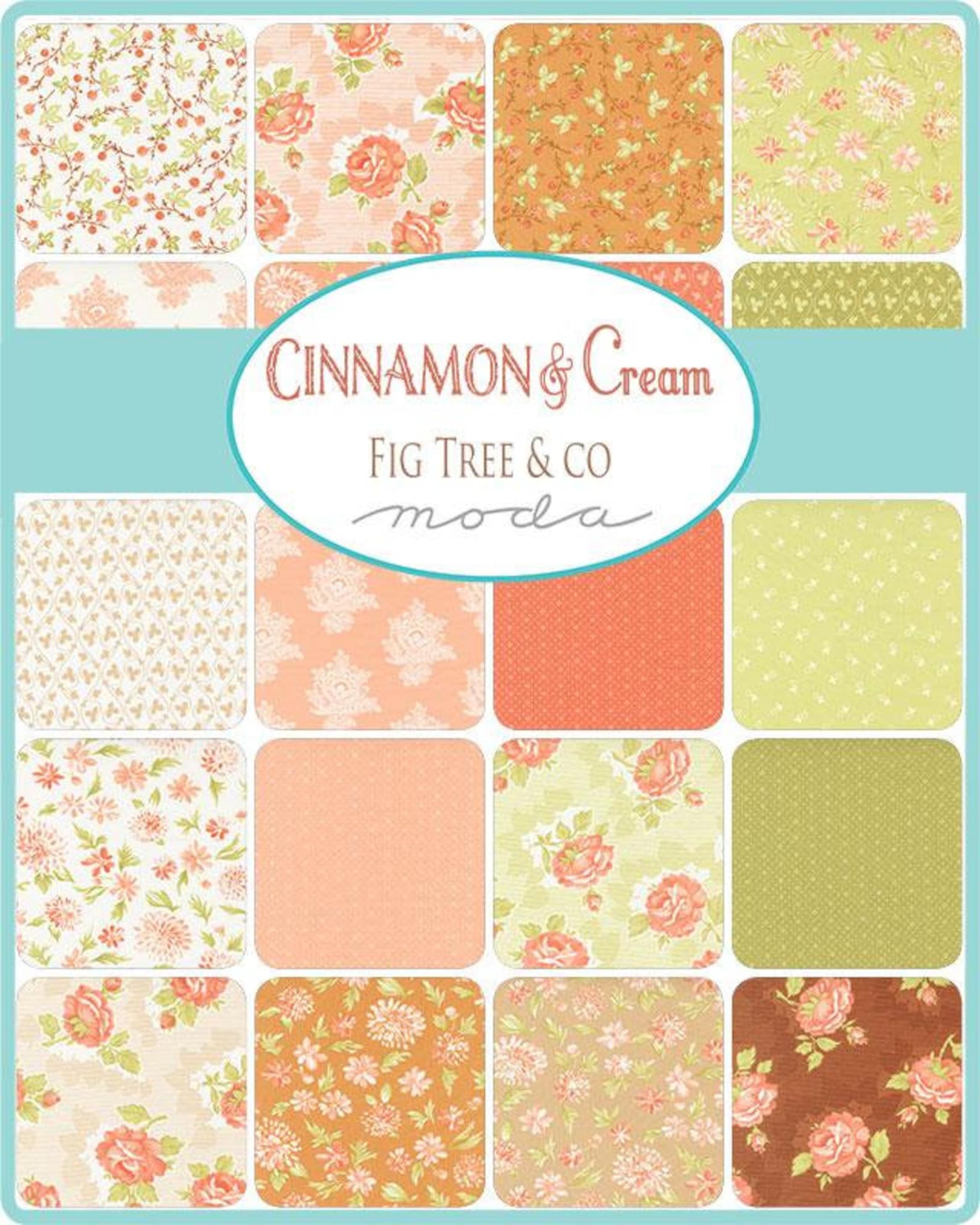 Cinnamon and Cream Mini Charm Pack 42 Pieces by Fig Tree and Co. for ...